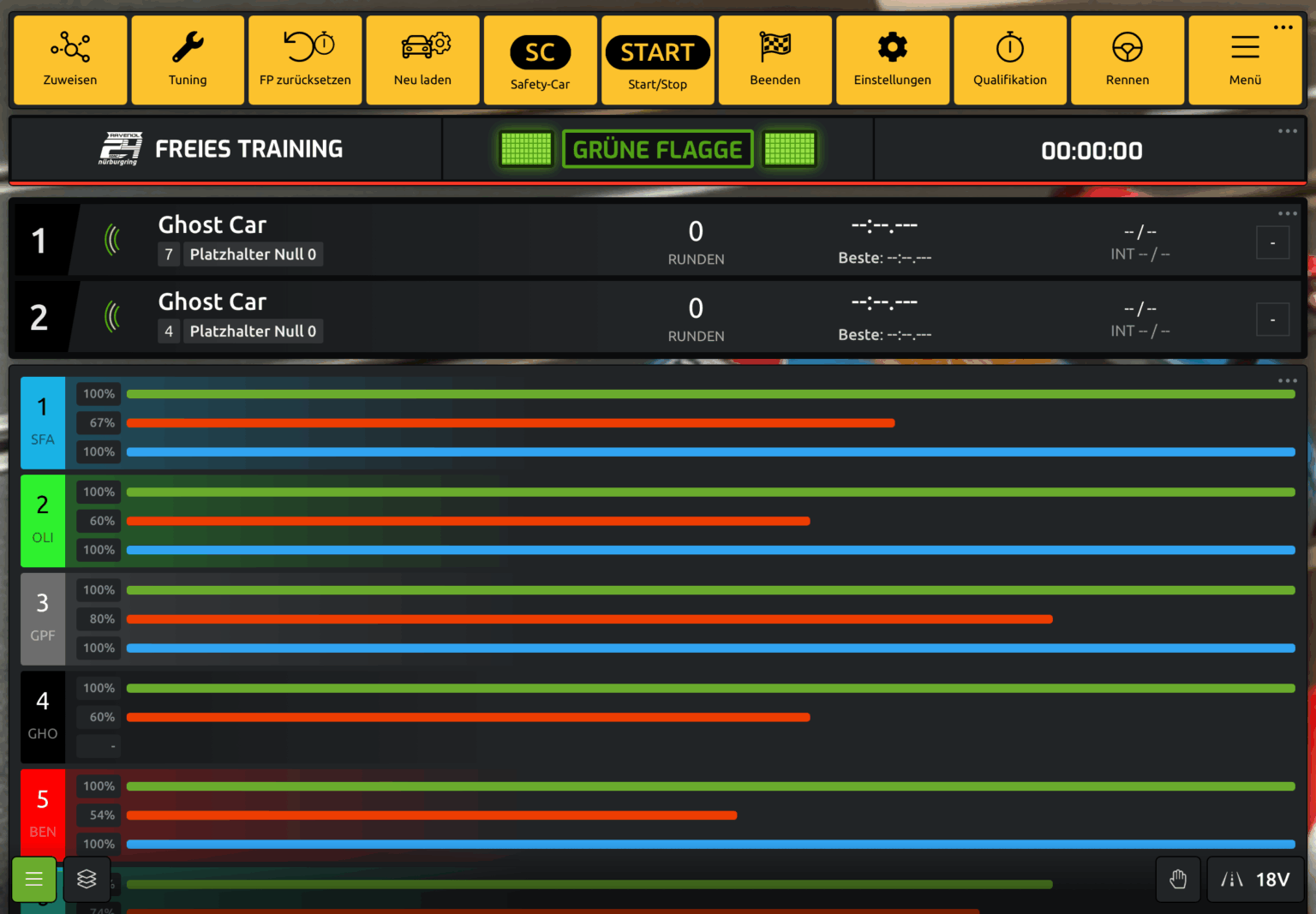 Tuning Screen - SmartRace for Carrera Digital